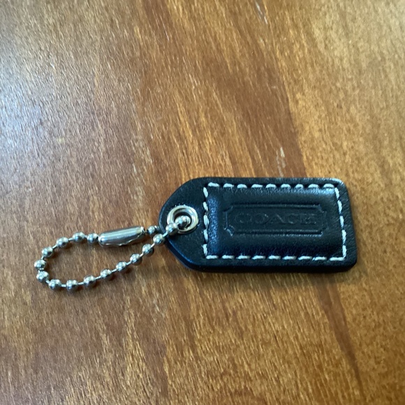 Coach | Accessories | Coach Black Leather Bag Tag Hang Tag | Poshmark